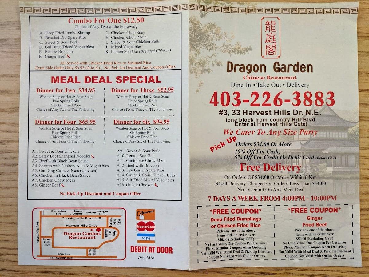 Dragon Garden Chinese Restaurant Menu Bundamba | Fasci Garden