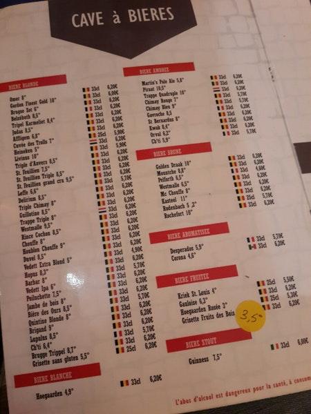 Menu at Le Metropole restaurant, Lille, 22 Pl. Rihour