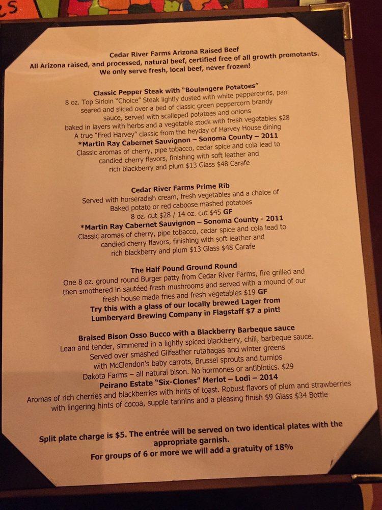 Menu at Turquoise Room pub & bar, Winslow