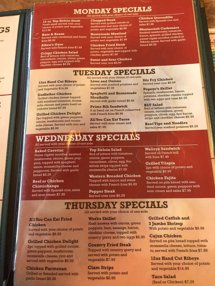 Menu at Benjamin's Restaurant, Covington
