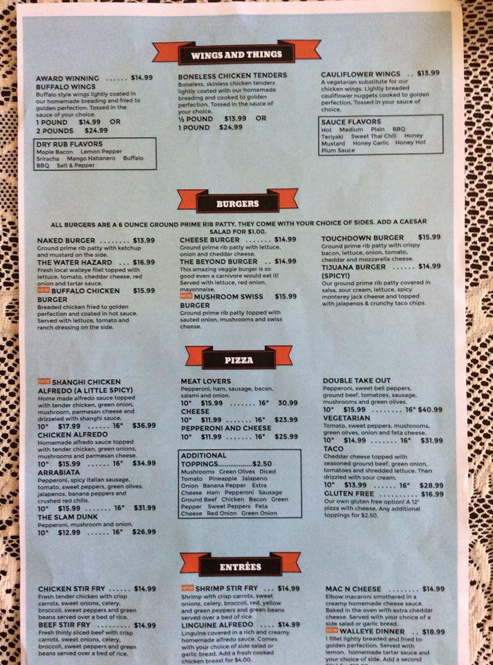 Menu at First Round Draft Sports Bar & Grill, Atikokan
