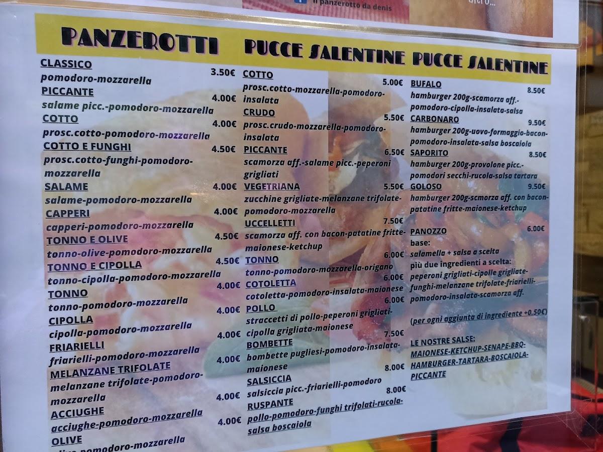 Menu da Il panzerotto da Denis ristorante, San Zenone al Lambro