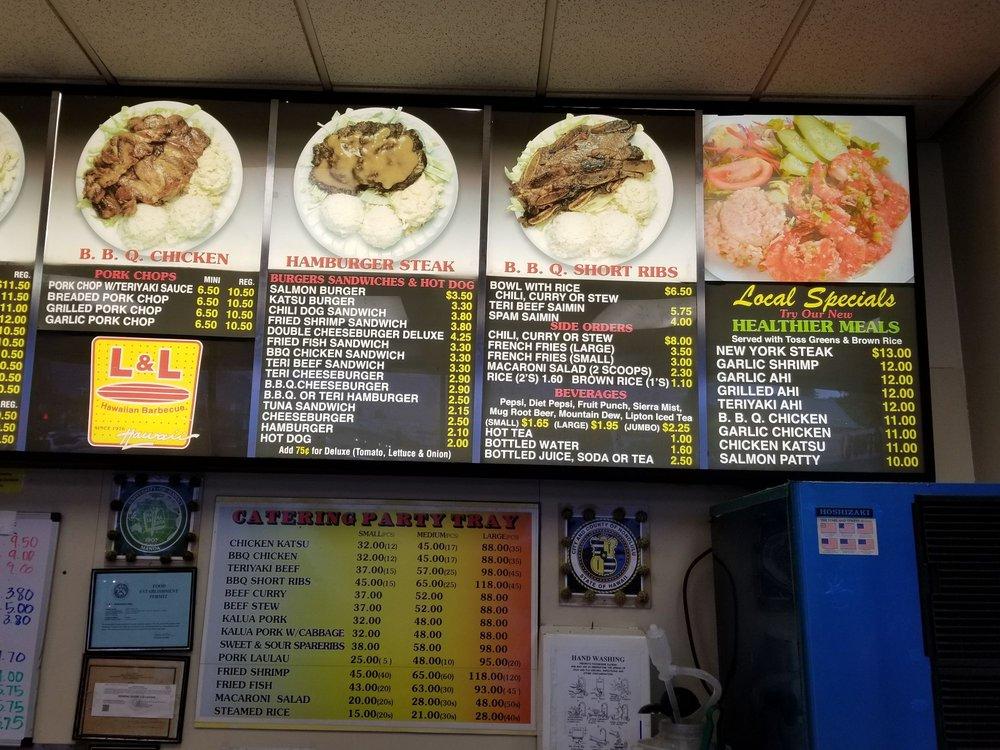 Menu at L & L Hawaiian BBQ, Kaneohe, 46-047 Kamehameha Hwy