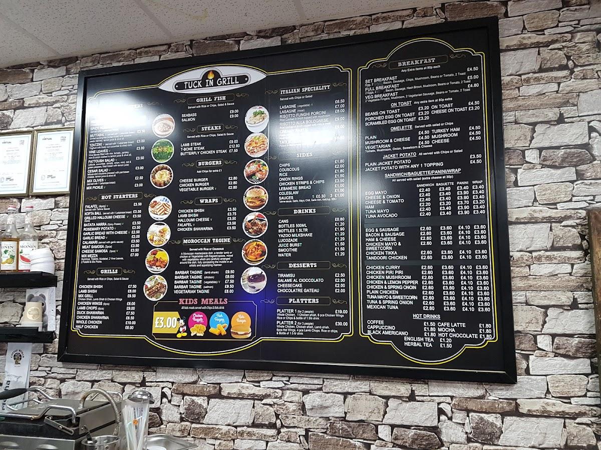 Menu at Tuck In Grill cafe, Barry