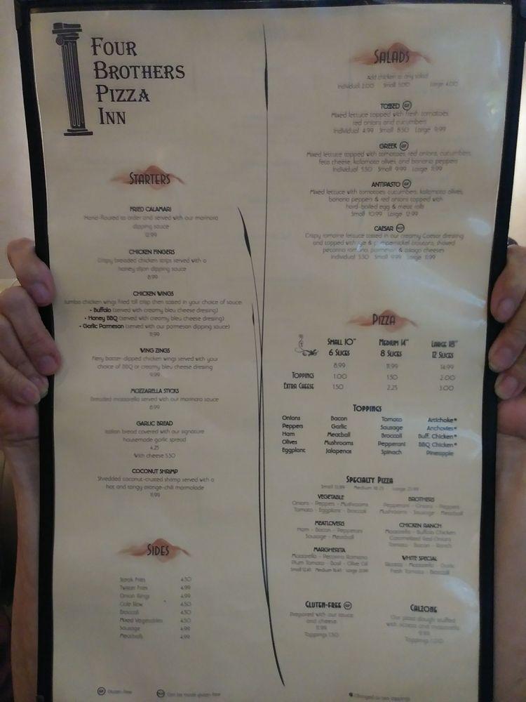 Menu at Four Brothers Pizza Inn pizzeria, Rhinebeck