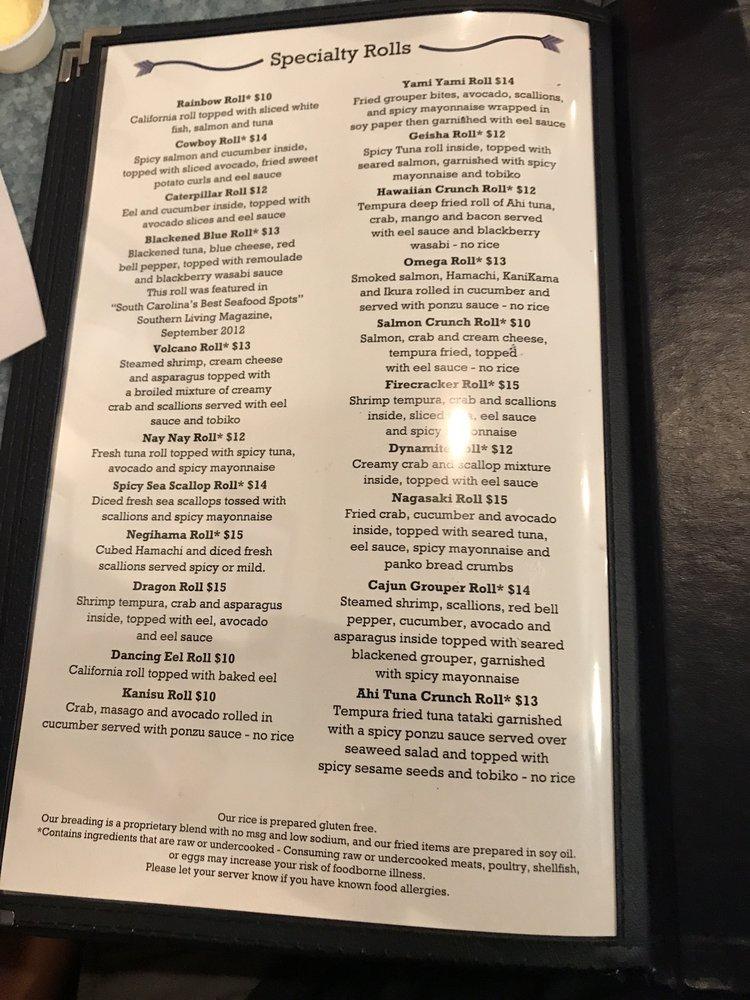 Menu at Mr. Fish Seafood Restaurant, Myrtle Beach