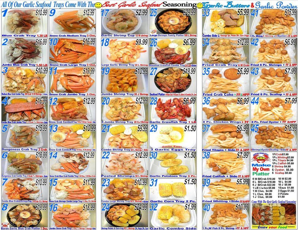 Menu at Barons Crab Stop, Jacksonville