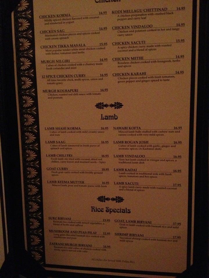 Menu at Darbar Indian Restaurant (Halal Food), Baltimore