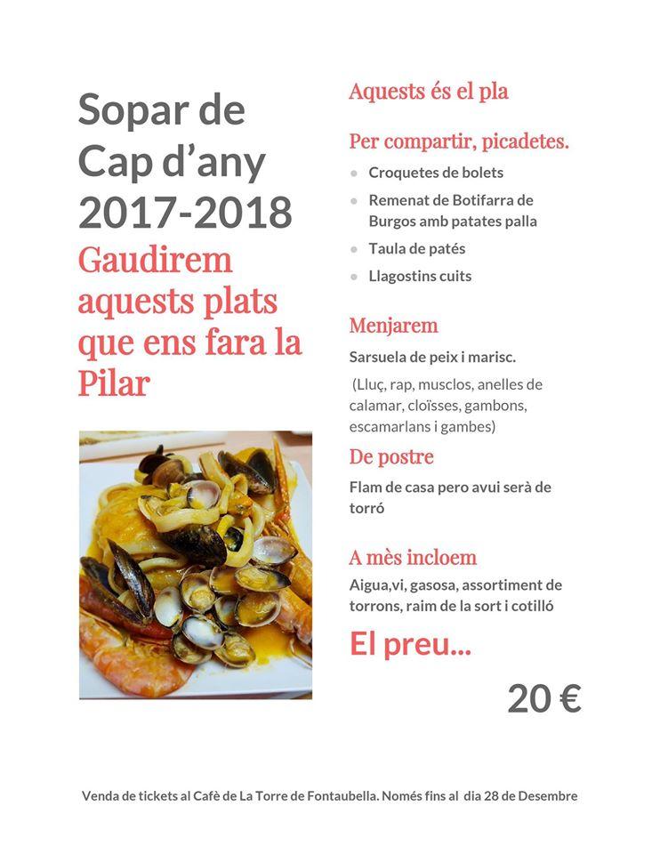 Carta del restaurante El Cafè del La Torre, La Torre del Fontaubella