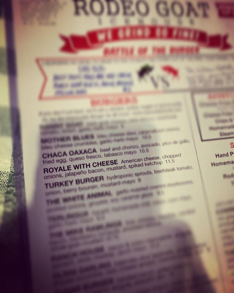 Menu at Rodeo Goat pub & bar, Dallas, Market Center Blvd