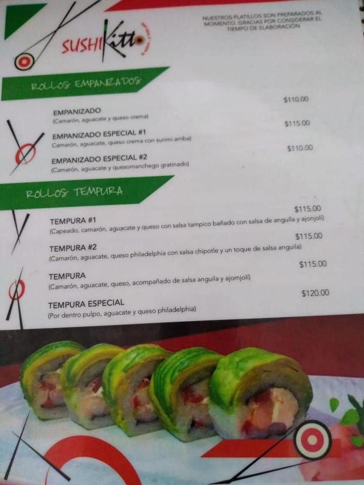 Menu at Sushikitto Diamante restaurant, Acapulco, Blvd. de las Naciones