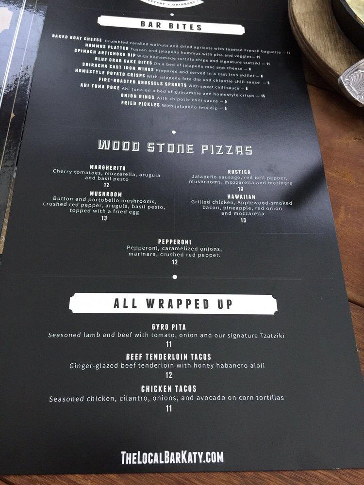 Menu at The Local Bar Katy, Katy