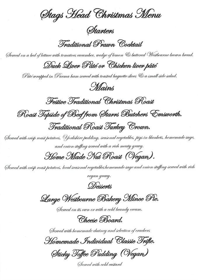 Menu at The Stags Head pub & bar, Emsworth