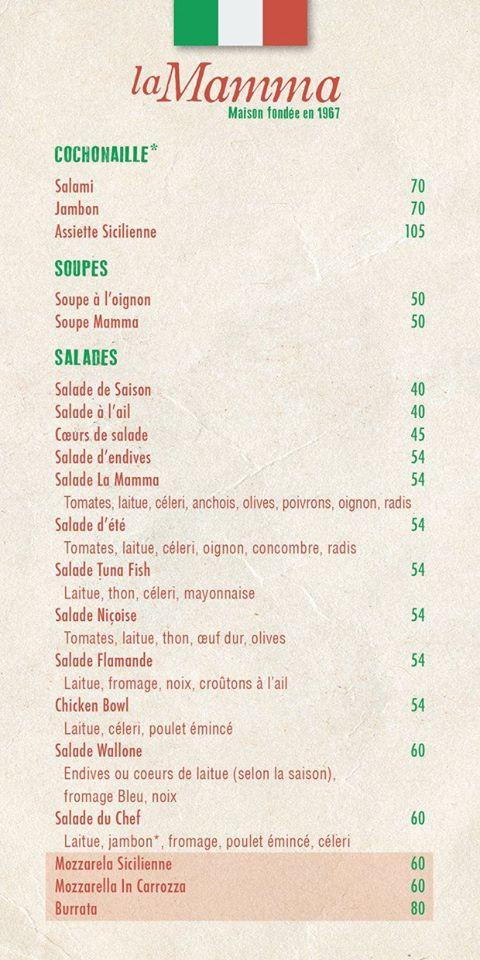 Speisekarte von La Mamma’s Pizza, Rabat