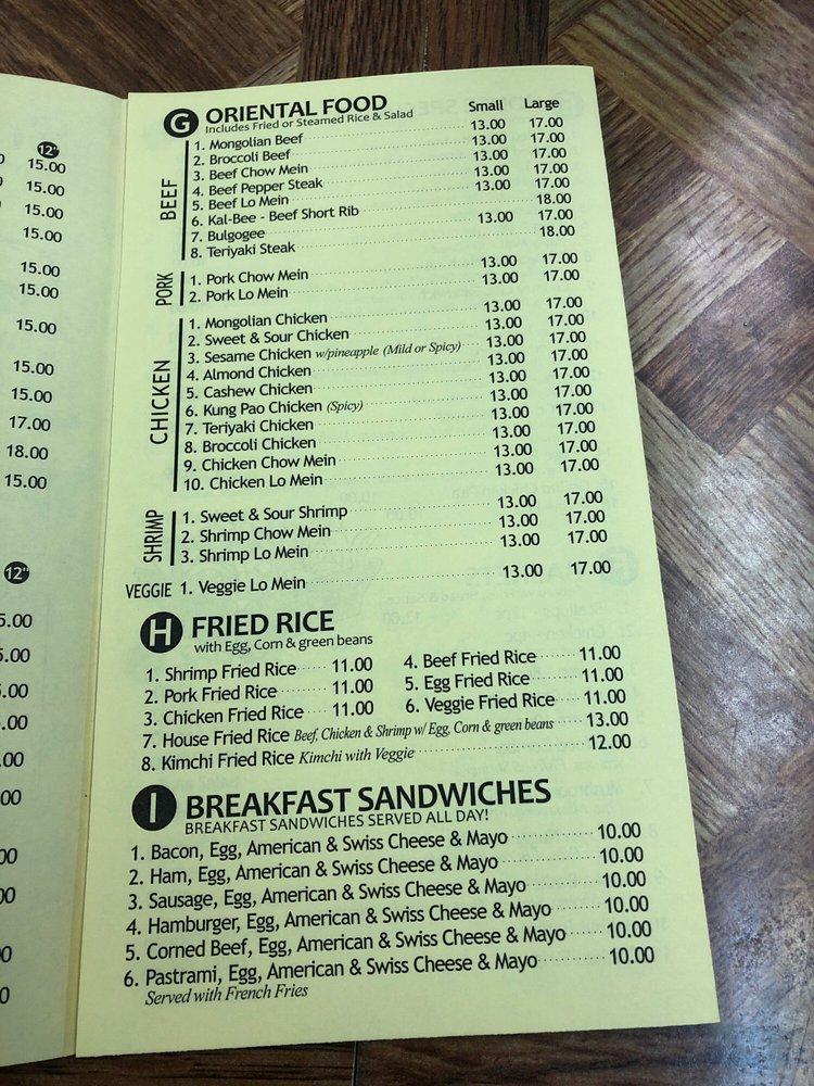 Menu at Scottie's Sub Shop fast food, Anchorage