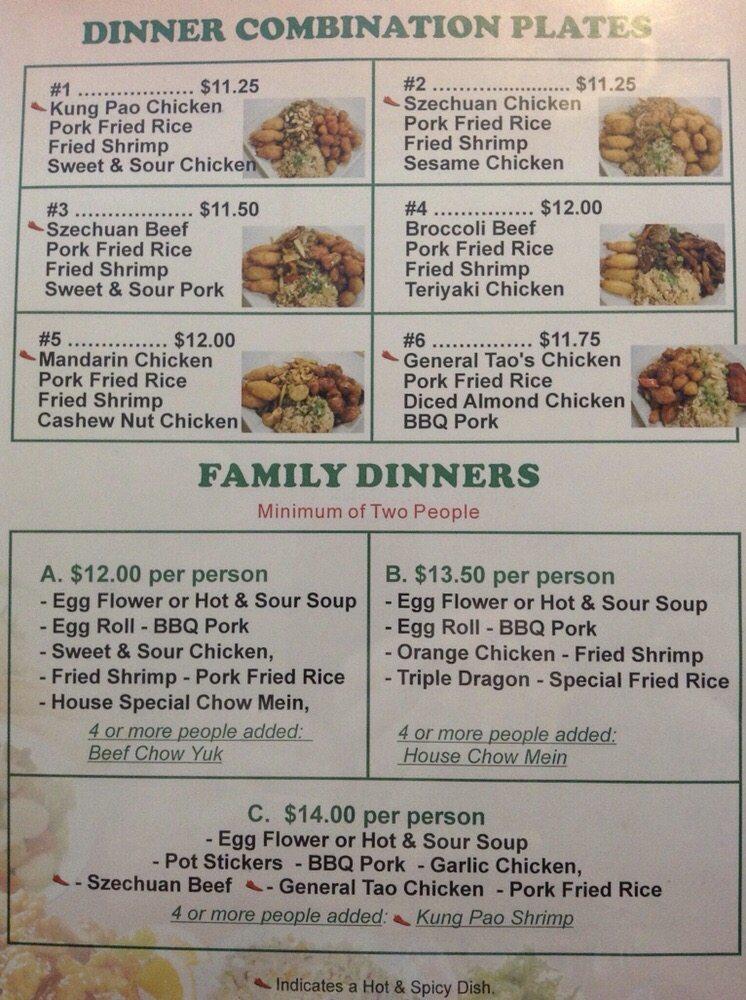 Menu at Yan Yan Chinese Cuisine restaurant, Salem