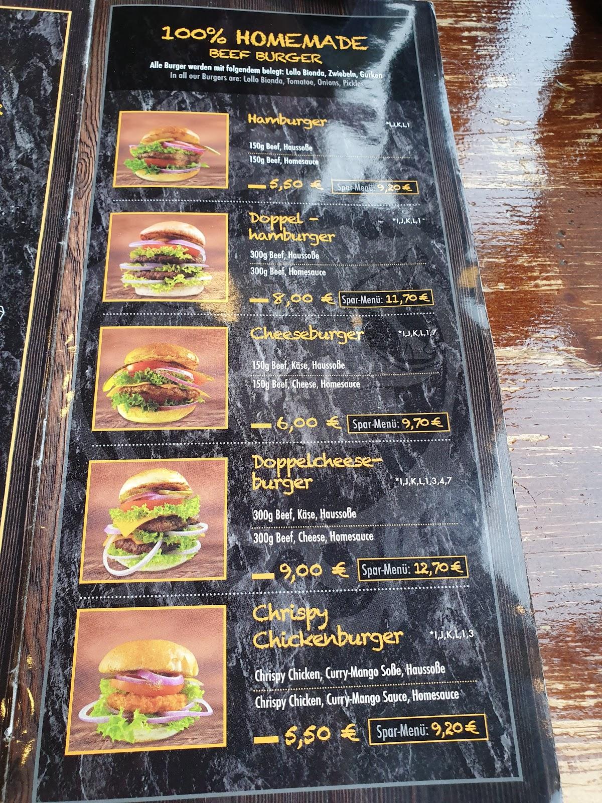 Speisekarte von BÄRLIN BURGER, Berlin restaurant, Berlin, Bülowstraße 24