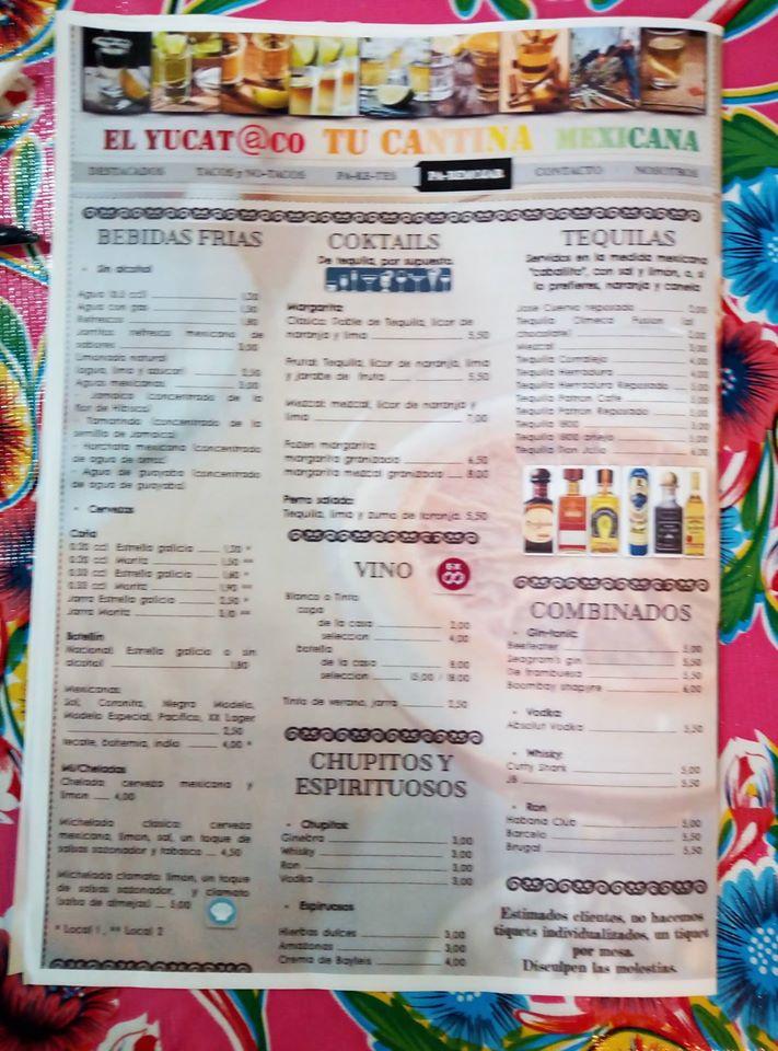 Menu at Y restaurant, Palma