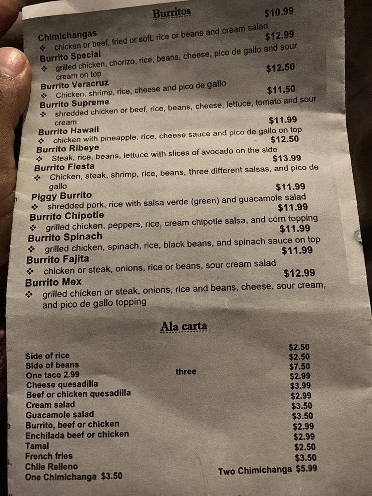 Menu at Mezcal Mexican Grill restaurant, Hampton