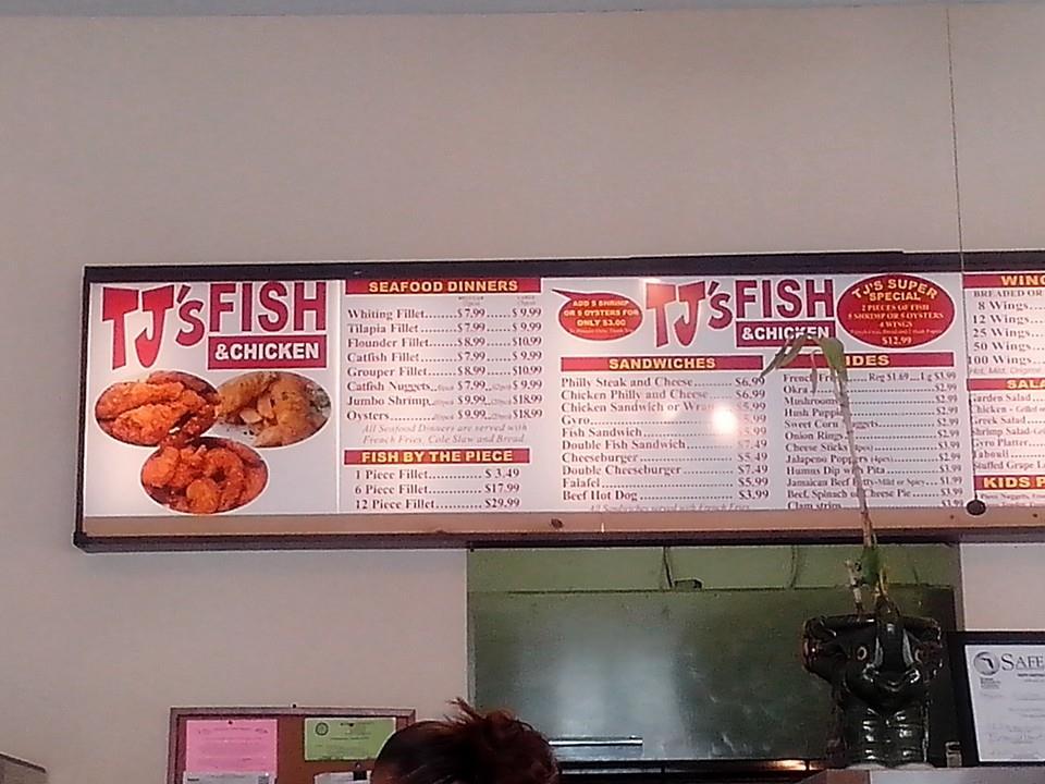 Menu at Tj's Fish and Chicken restaurant, Holly Hill, 701 Ridgewood Ave