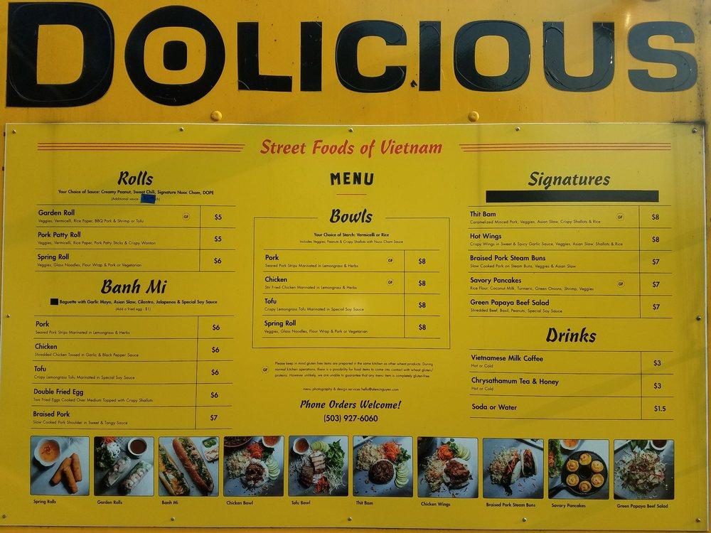 Menu at Dolicious restaurant, Portland, NE Alberta St