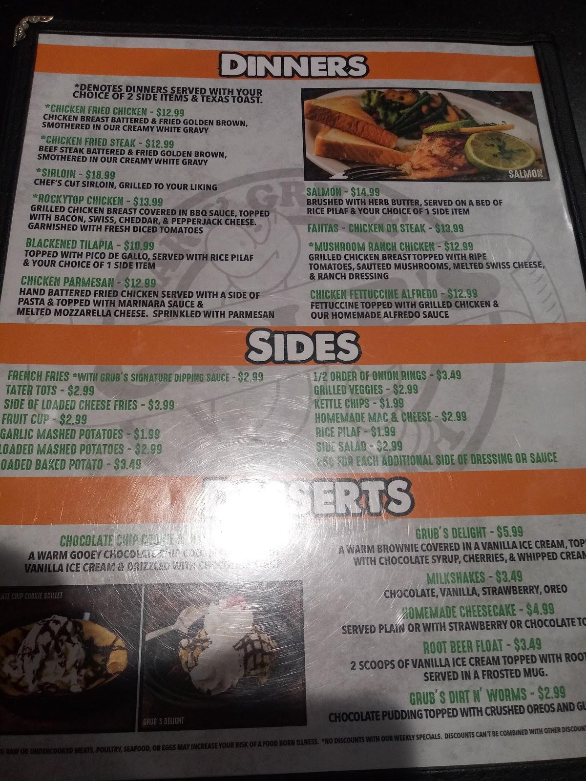 Menu at Gusano’s Chicago-Style Pizzeria, Little Rock