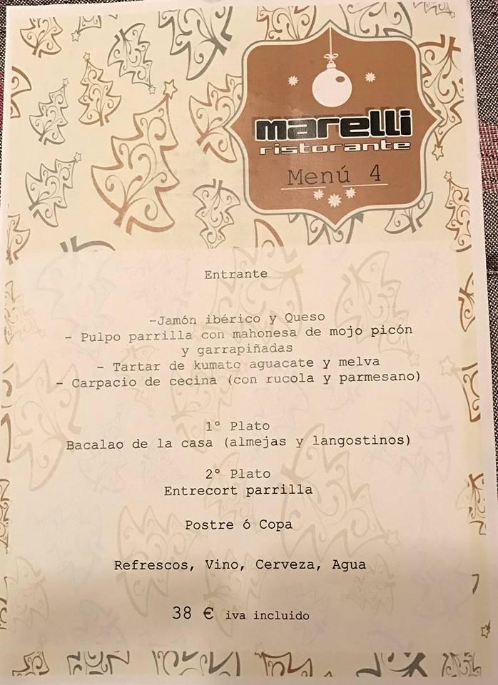 Carta de Restaurante Marelli, Motril, C. Río Guadiana
