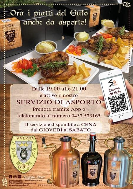Menu at Taverna del Gufo restaurant, Longarone