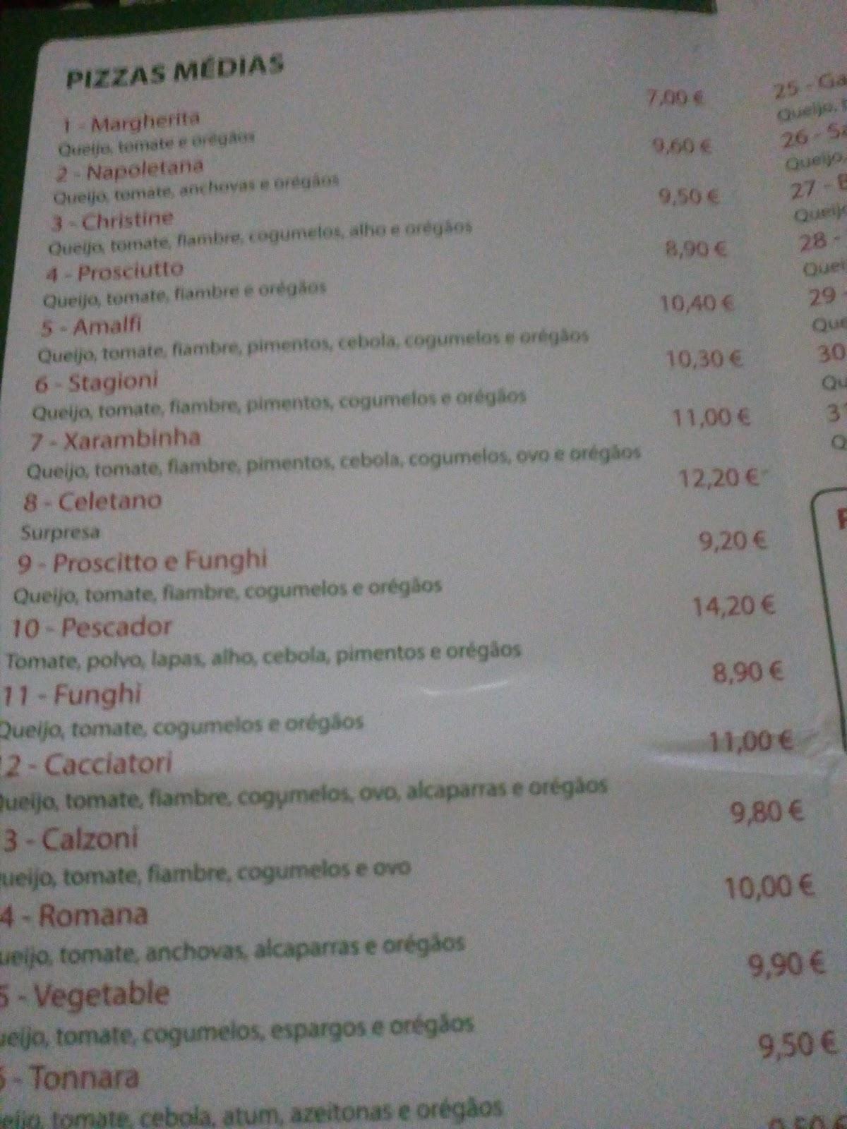 Menu at Xarambinha Pizzeria Expresso, Funchal