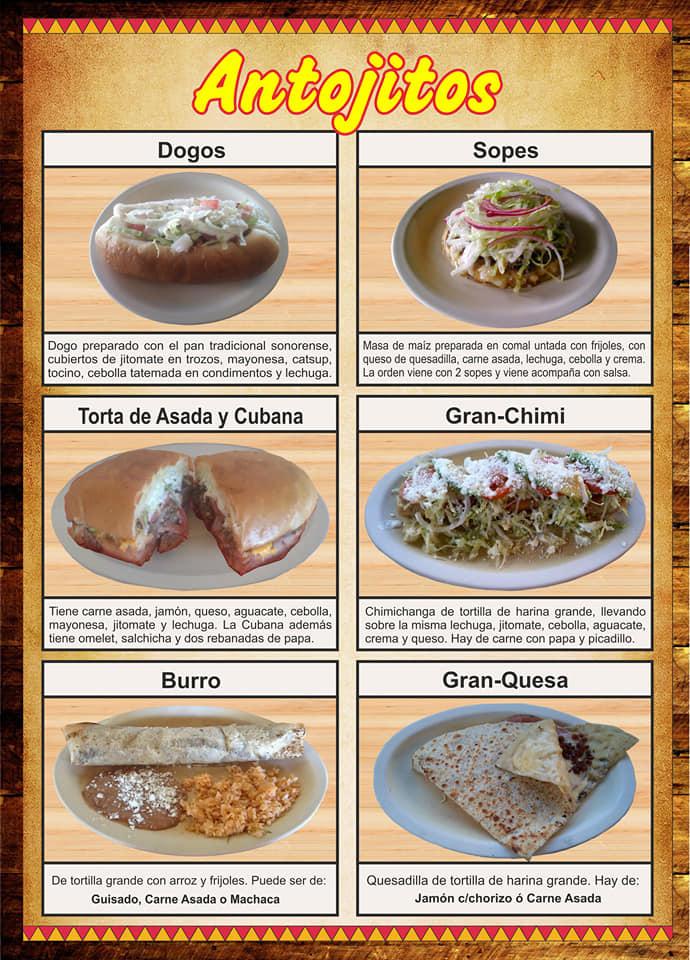 Menu at El Traylo'n restaurant, Hermosillo, Carretera A Ure Km 2.5