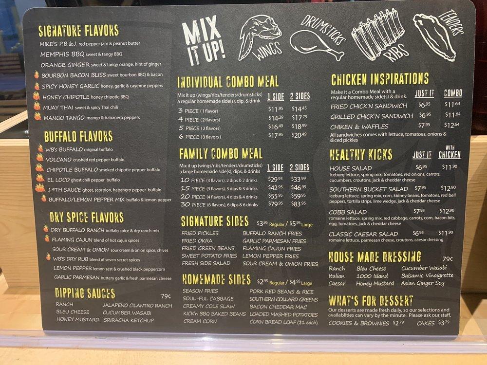 Menu at WingBucket, Arlington
