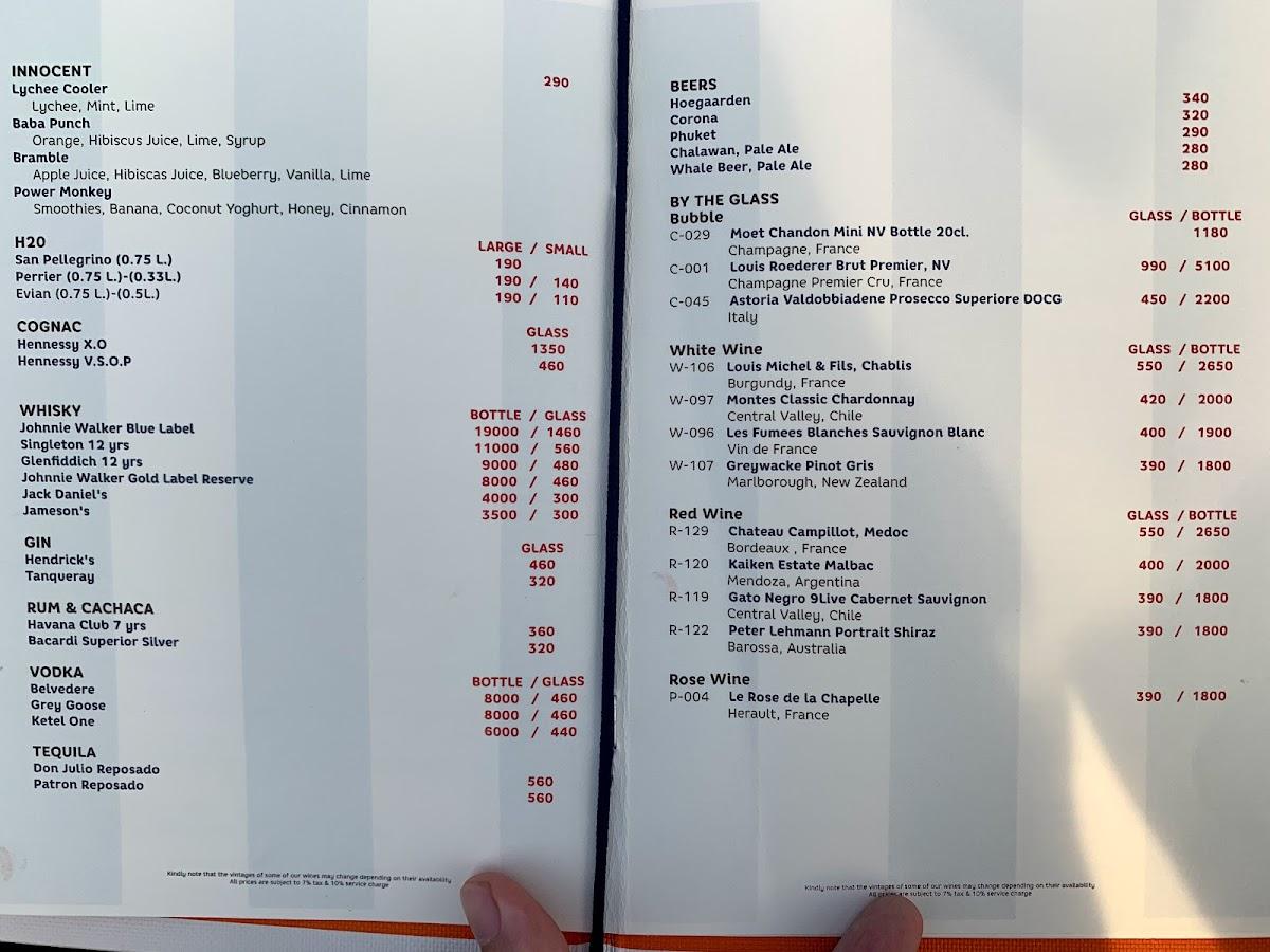 Menu at Baba Nest pub & bar, Wichit