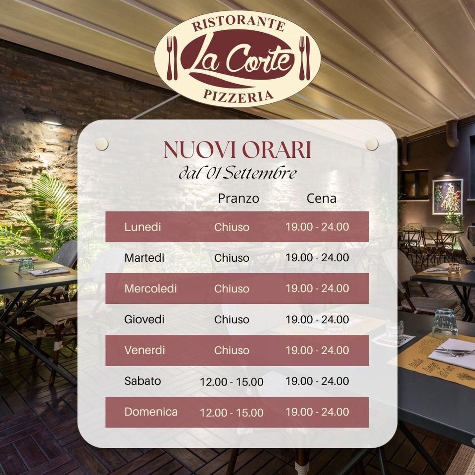 Menu da Ristorante Pizzeria La Corte, Ravenna