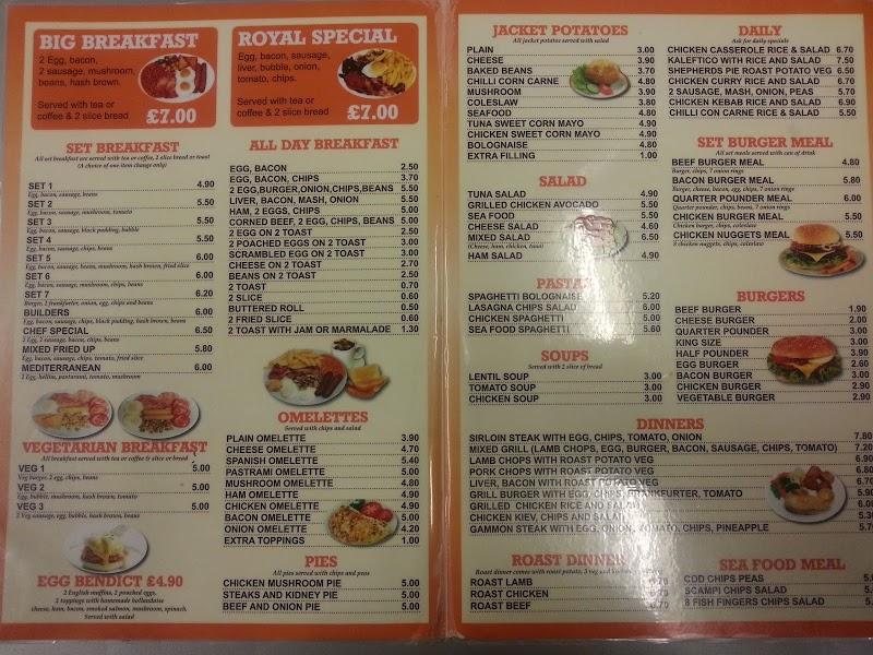 Menu at Royal Star Café cafe, London, 44 Hatch Ln