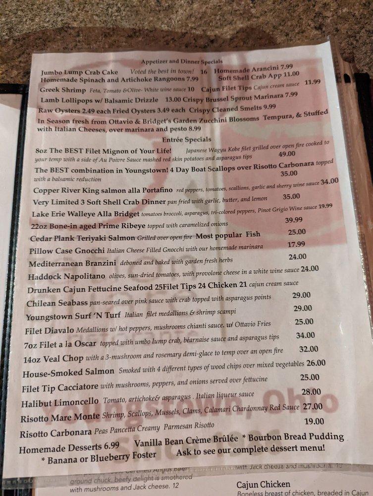 Menu at Station Square restaurant, Youngstown, Belmont Ave