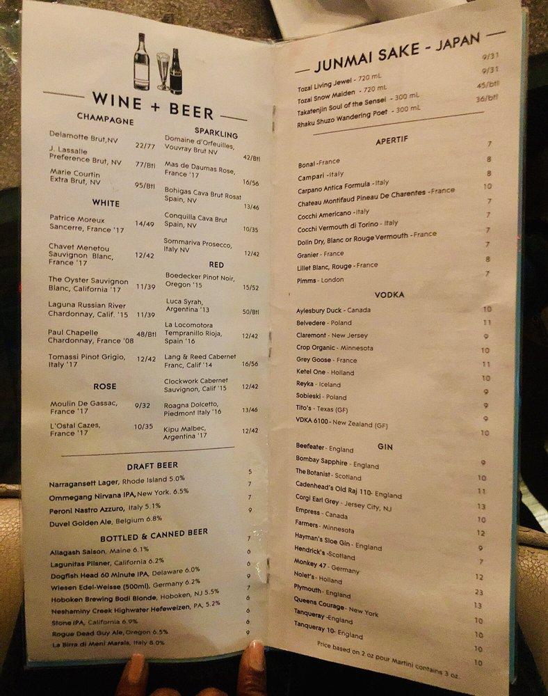 Carta del pub y bar Stingray Lounge, Hoboken