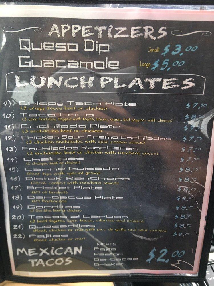Menu at Tacote fast food, Joshua, Hwy 174 / 107 S Broadway St