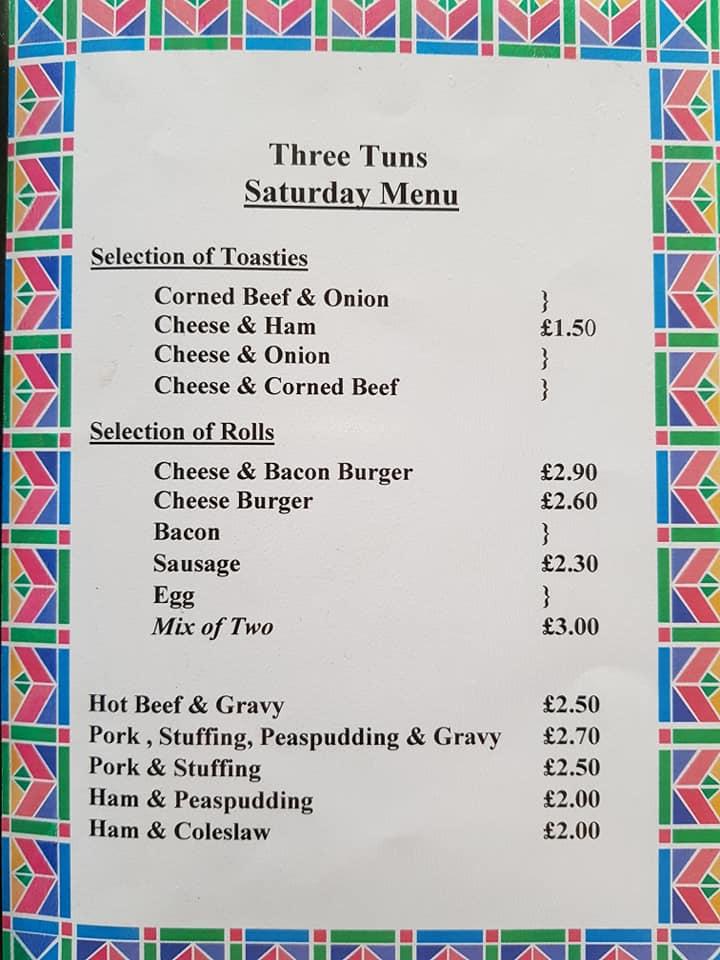 Menu at Three Tuns pub & bar, Houghton le Spring, 161 Houghton Rd