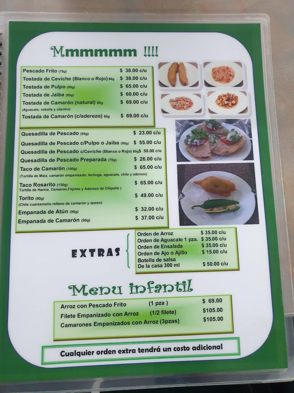 Carta del restaurante Mariscos Don Panchito, Ciudad del México ...