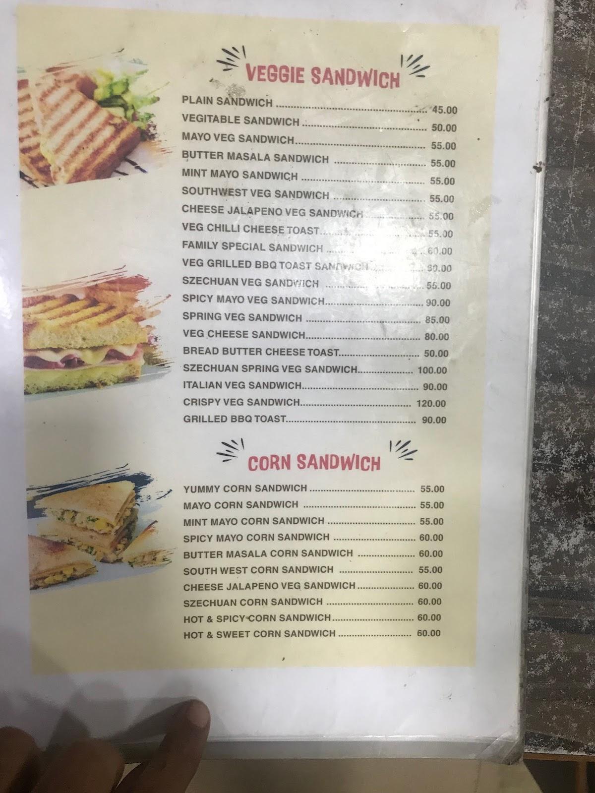 Menu at THE SANDWICH SHOP, Chennai, Shop No:1
