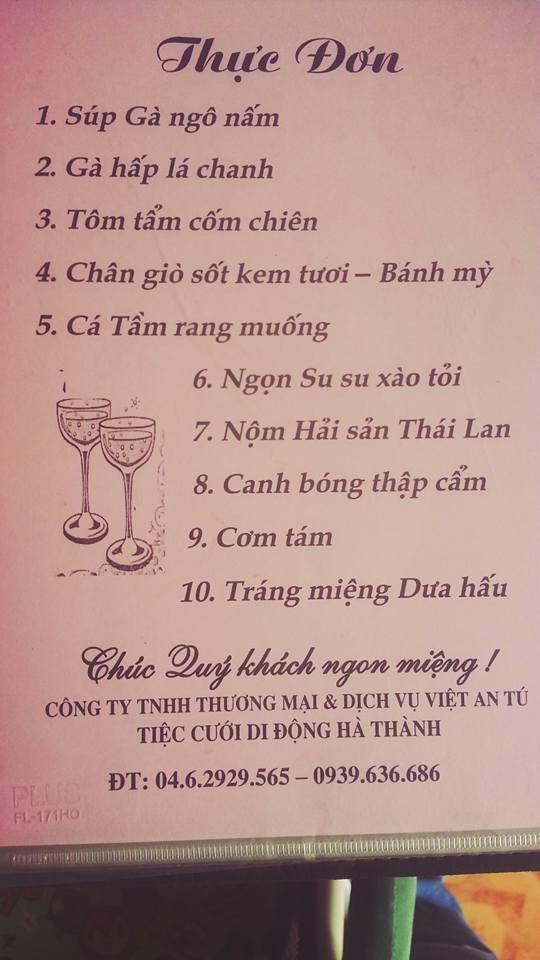 Menu at ẨM THỰC TUẤN BÉO restaurant, Hanoi