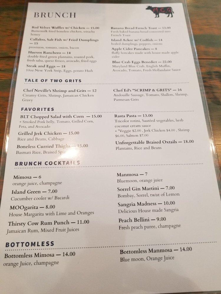 Menu at Mad Cow Grill pub & bar, Laurel