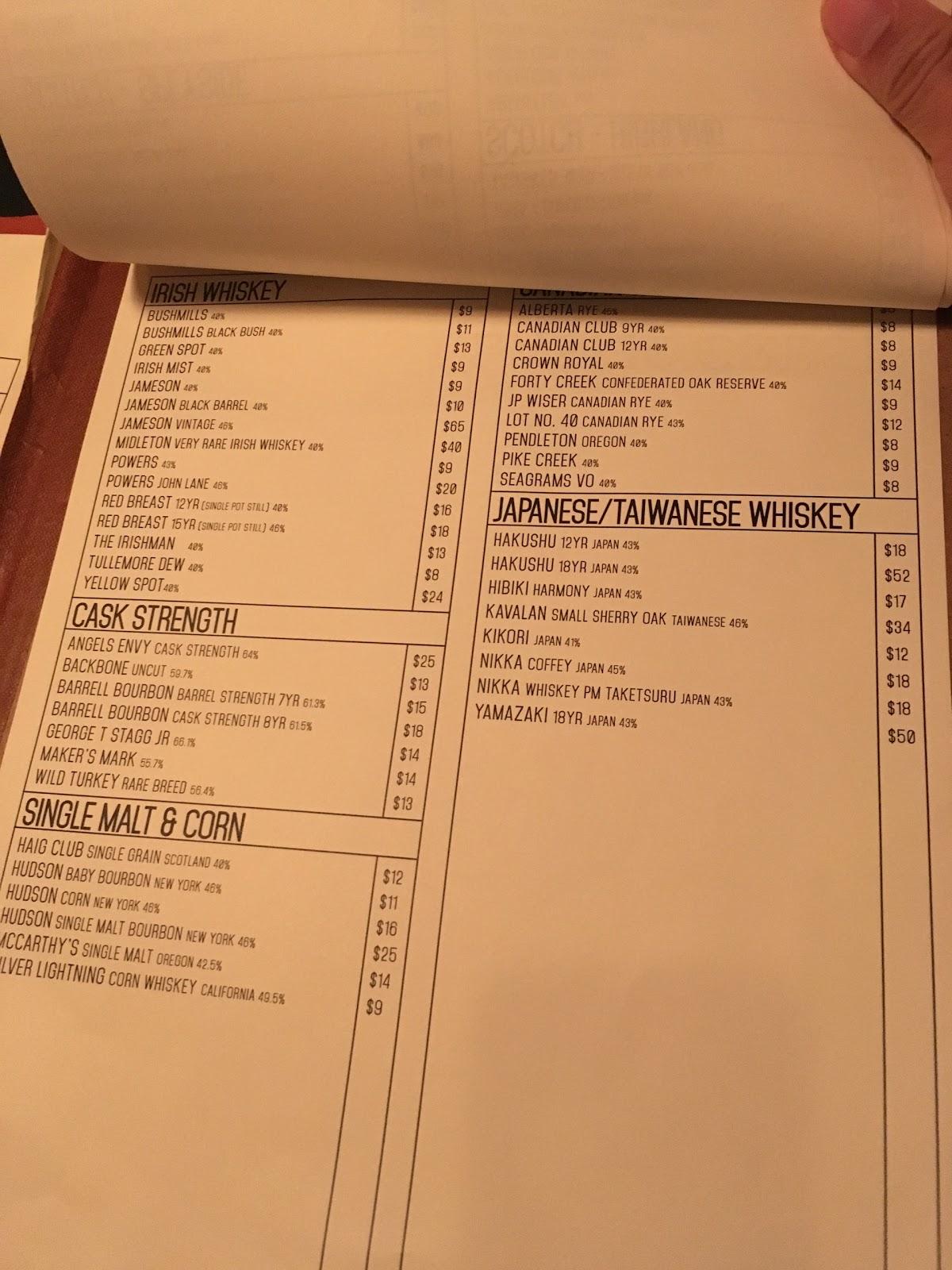 Menu at Playa Provisions pub & bar, Los Angeles, 119 Culver Blvd