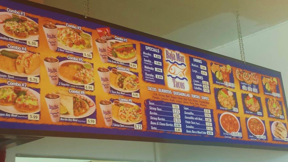 Menu at Baja Mar Taco fast food, Pico Rivera