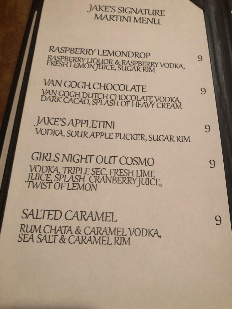Menu at Jake's Steakhouse, Tehachapi