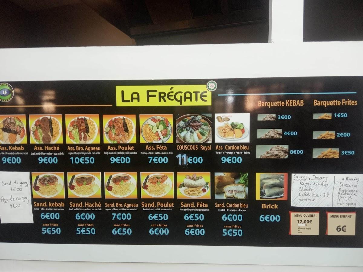 Menu au La frégate restaurant, Trebeurden