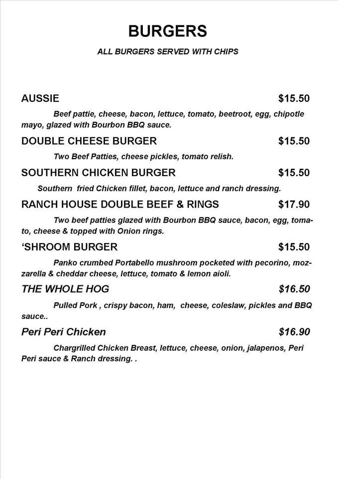 Menu at Parafield Gardens Community Club Inc, Parafield Gardens