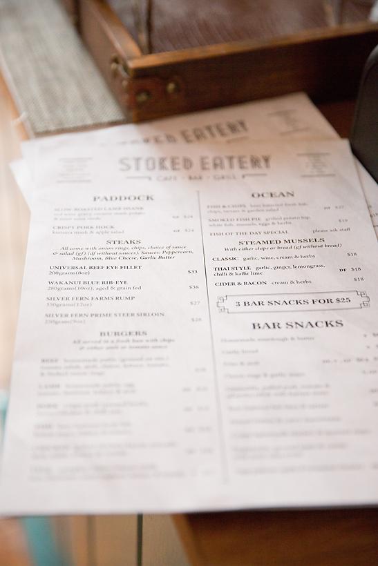 Menu at Stoked Eatery pub & bar, Te Kuiti