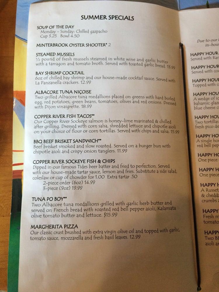 Menu at Tides Tavern pub & bar, Gig Harbor