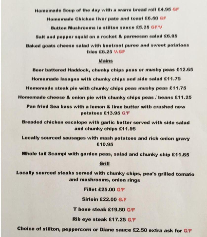Menu at The Beehive Pub & Dining, Sowerby Bridge